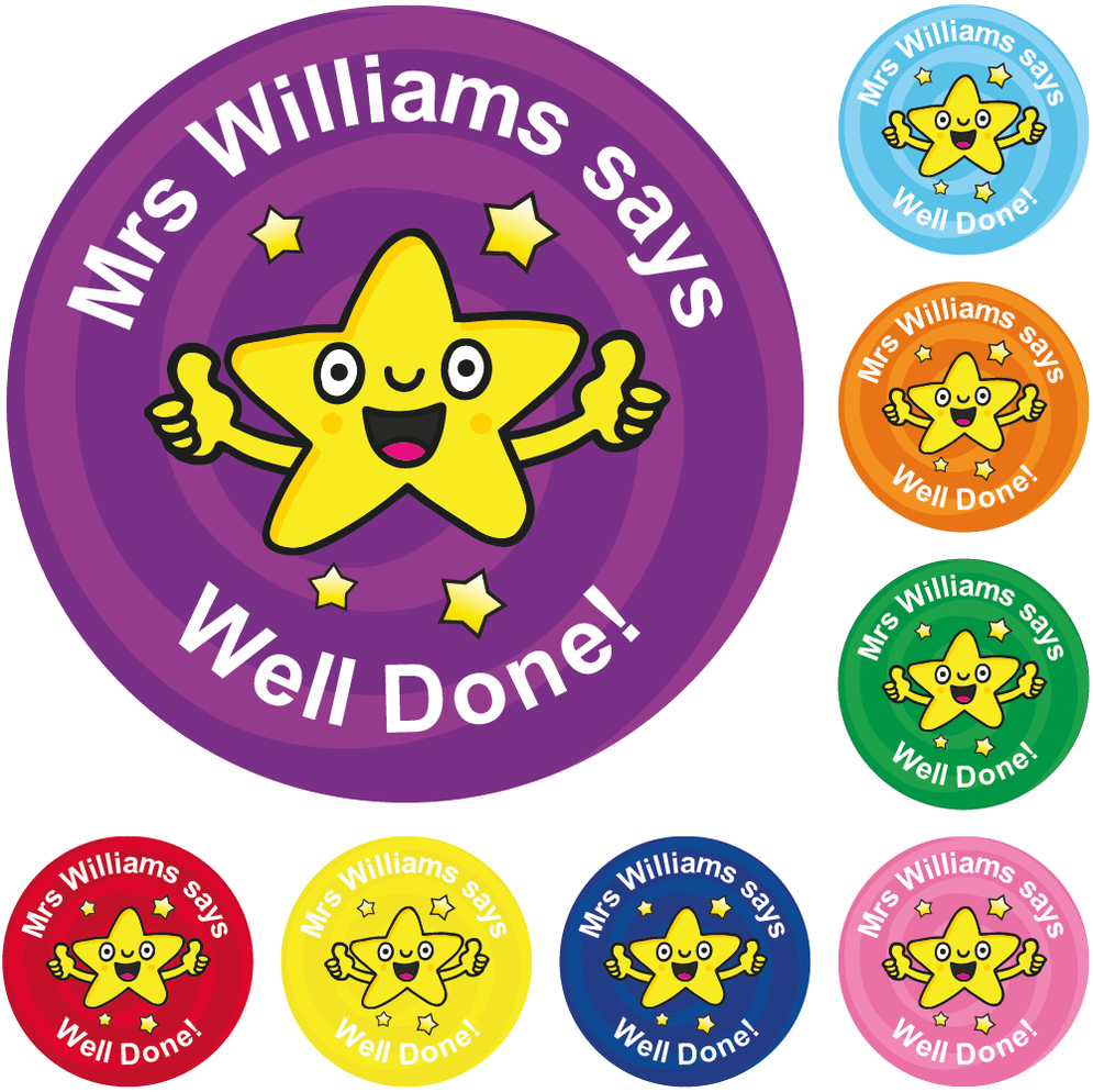 Personalised Well Done Star Reward Stickers — MyClassroom