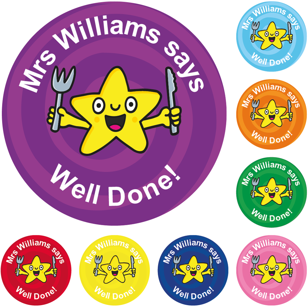 Personalised Well Done Star Reward Stickers — MyClassroom