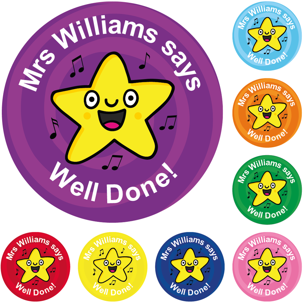 Personalised Well Done Star Reward Stickers — MyClassroom