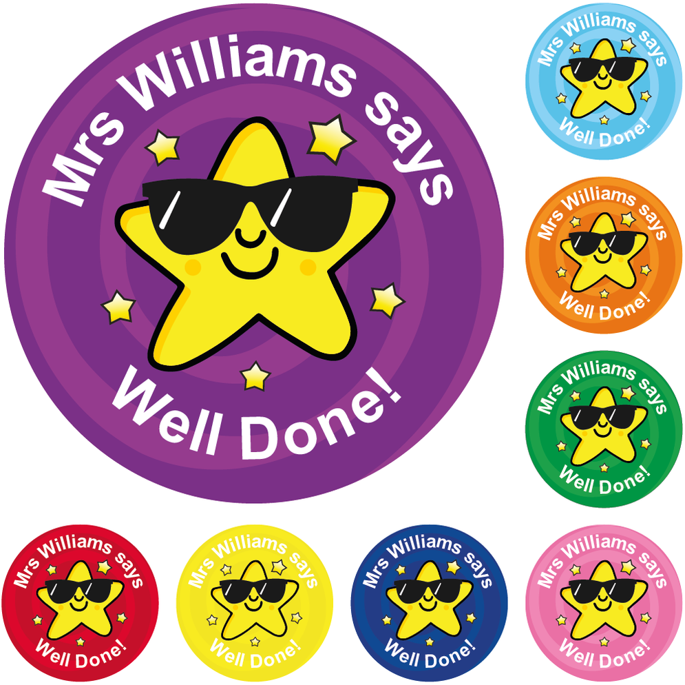 Personalised Well Done Star Reward Stickers — MyClassroom