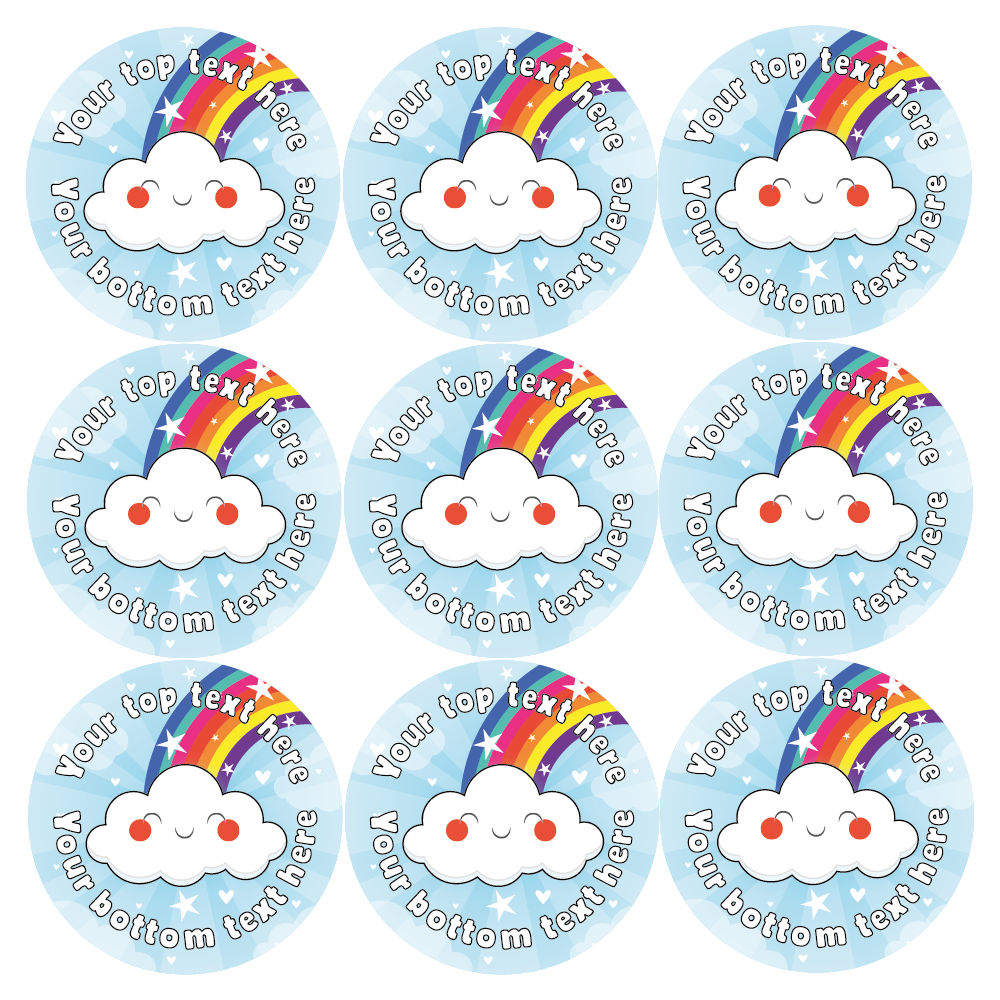 Personalised Rainbow Cloud Well Done Reward Stickers — MyClassroom
