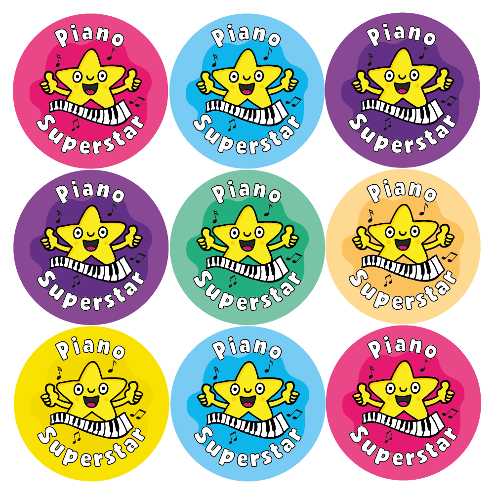 Piano Superstar Reward Stickers — MyClassroom