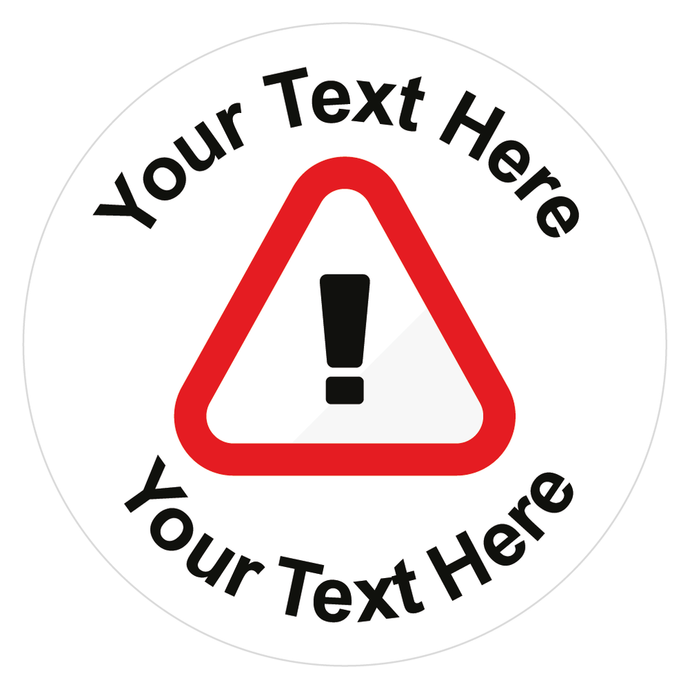 Personalised Red Triangle Warning Sign Stickers — MyClassroom