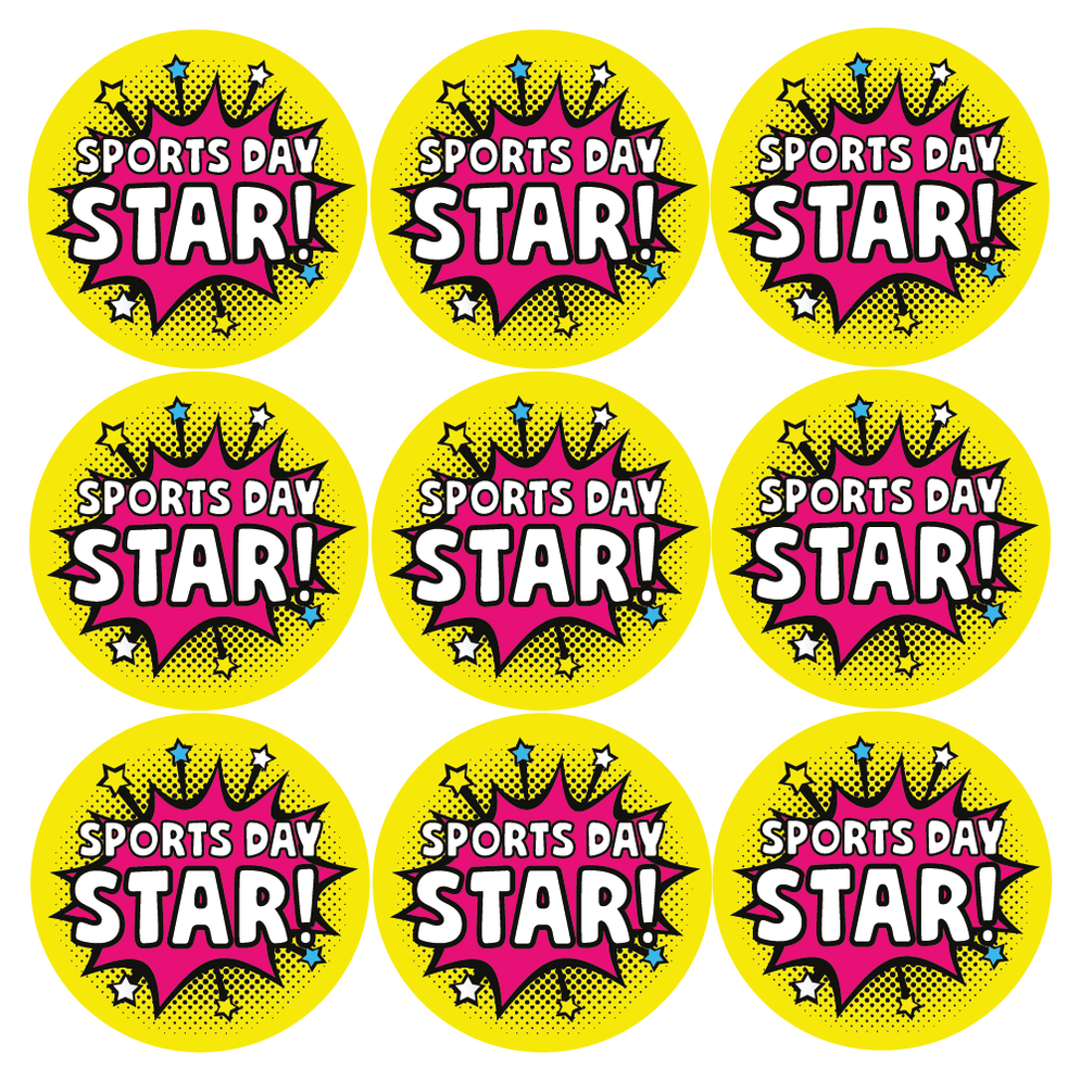 Retro Sports Day Star Reward Stickers — MyClassroom