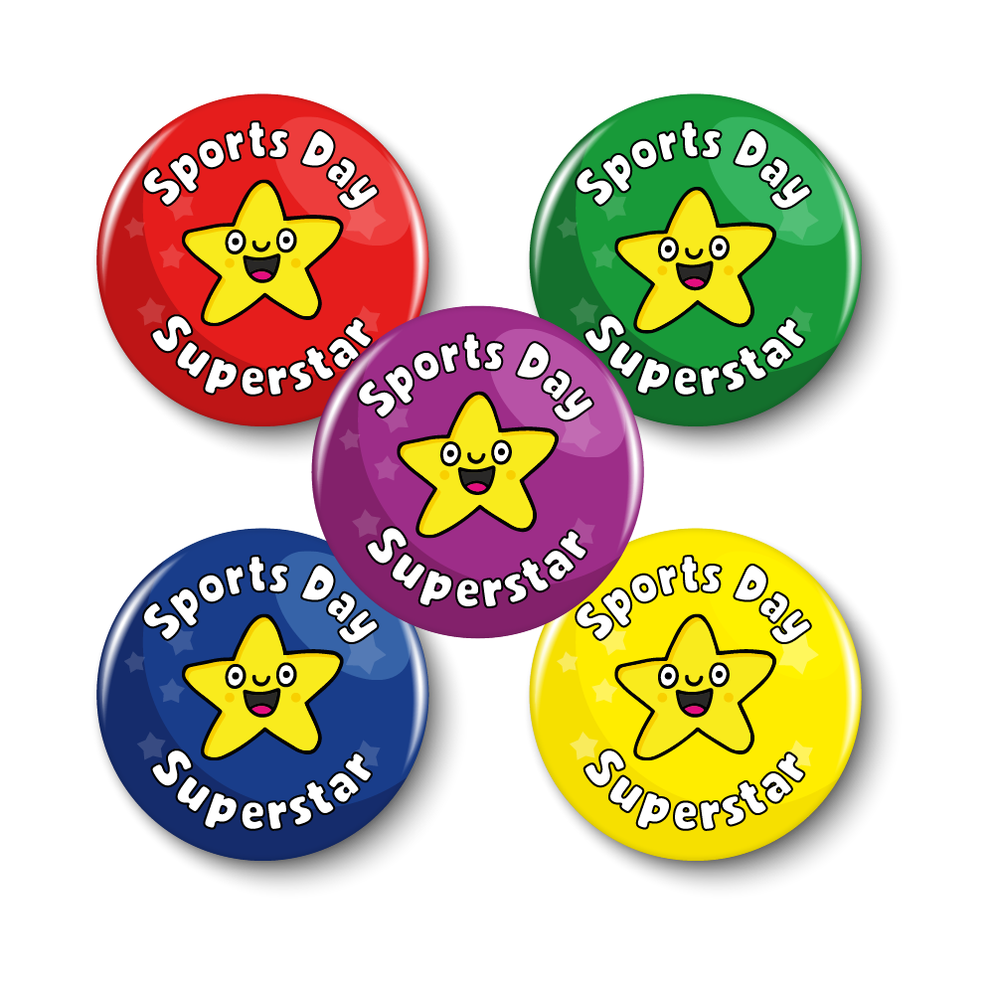 Sports Day Superstar Reward Badges (10 Badges - 38mm) — MyClassroom