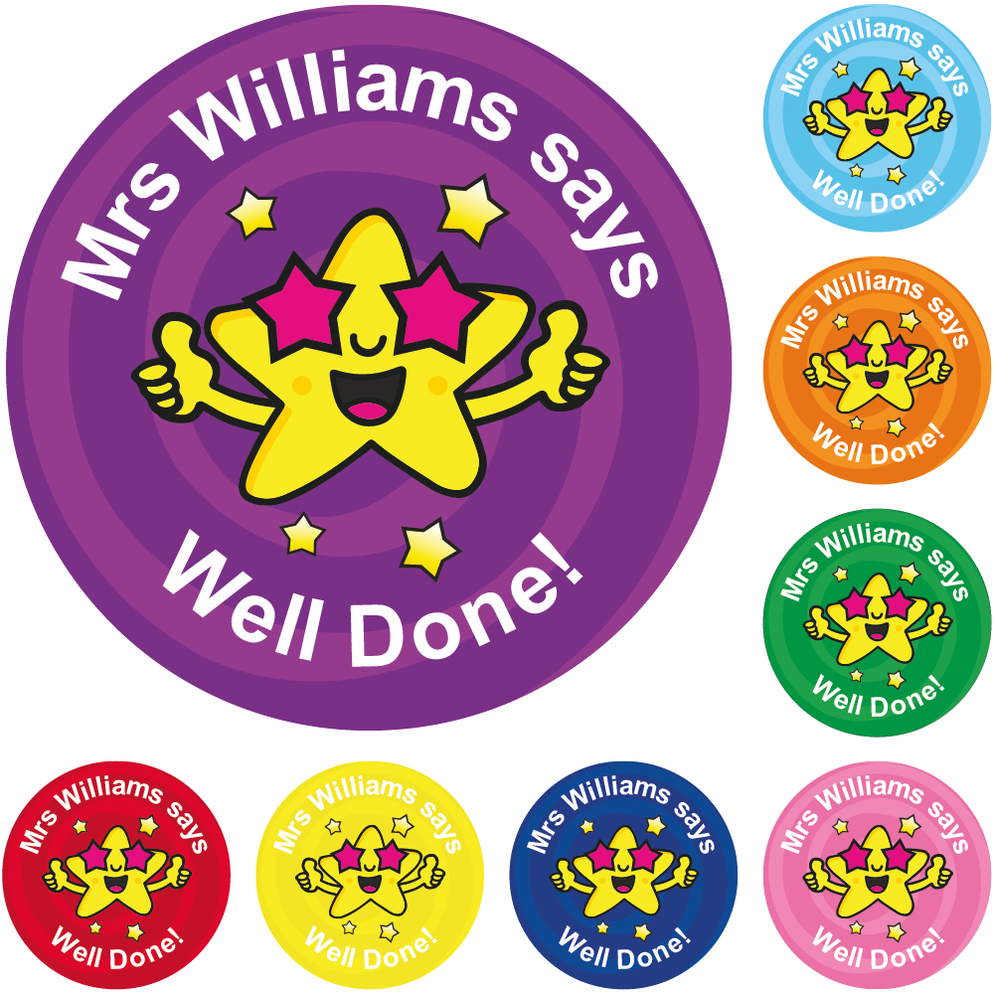 Personalised Well Done Star Reward Stickers — MyClassroom
