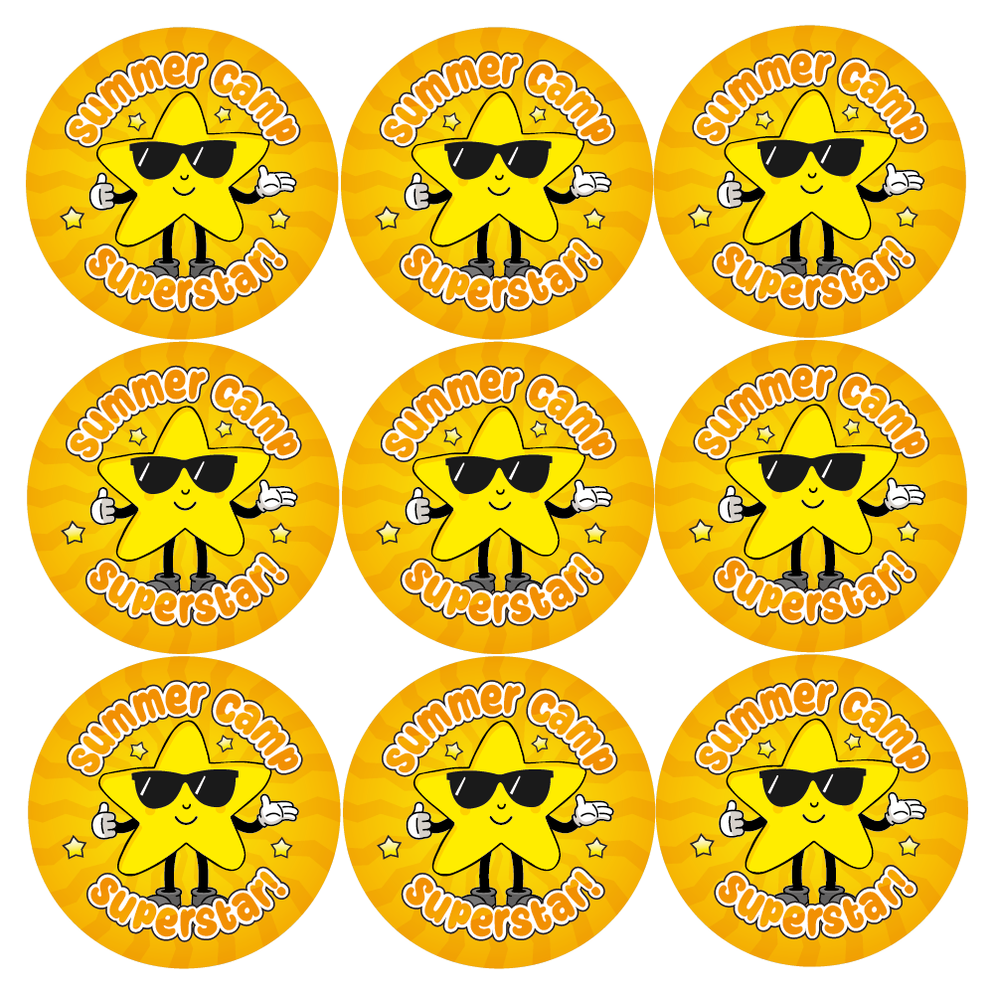 Summer Camp Superstar Reward Stickers — MyClassroom