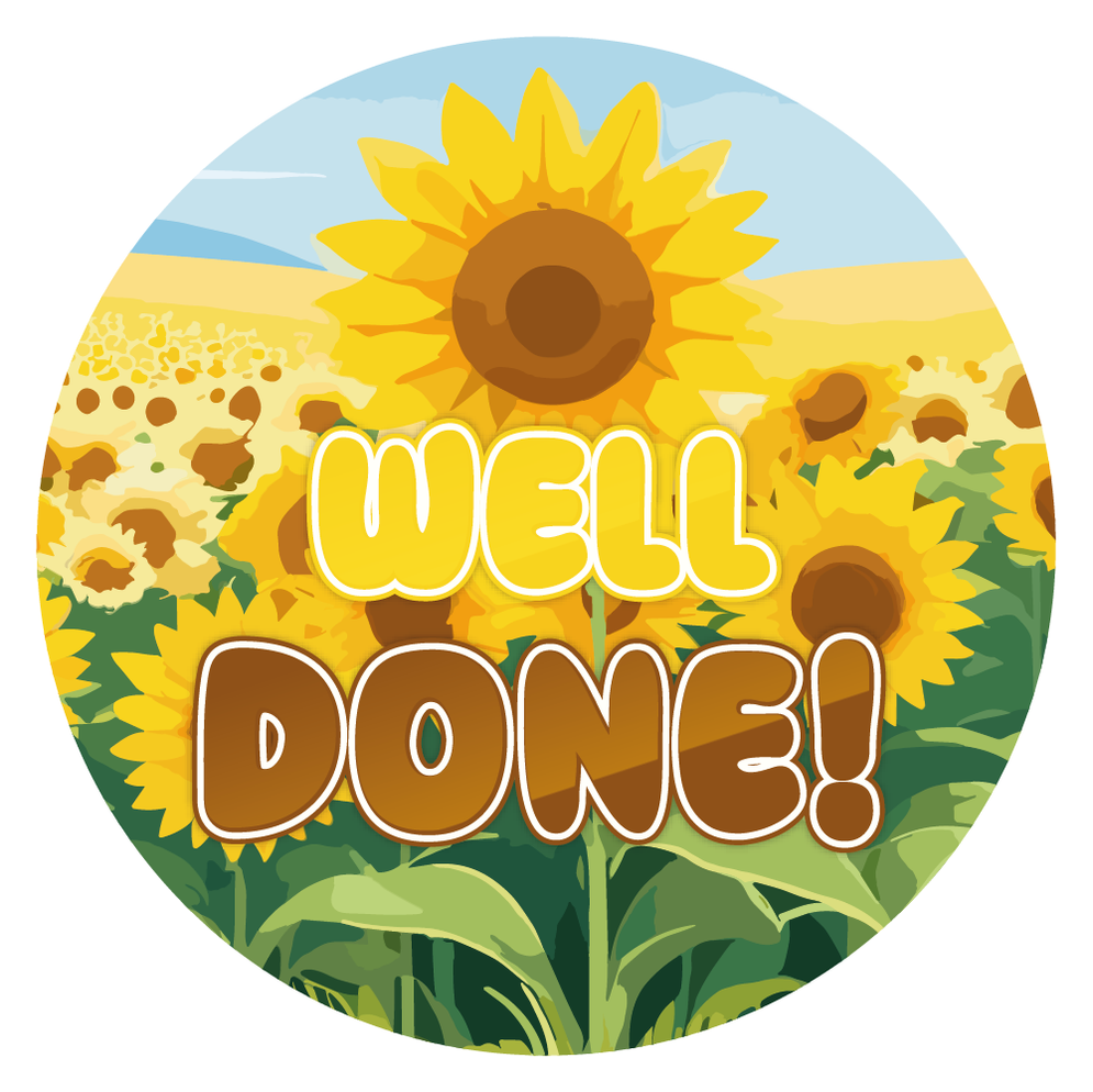 Sunflower Praise Words Reward Stickers — MyClassroom