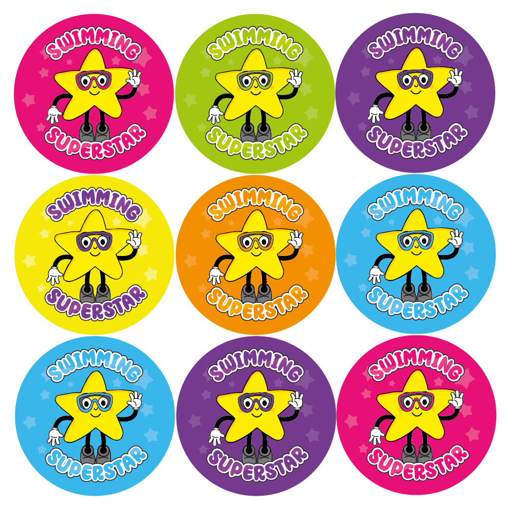 Swimming Superstar Reward Stickers — MyClassroom