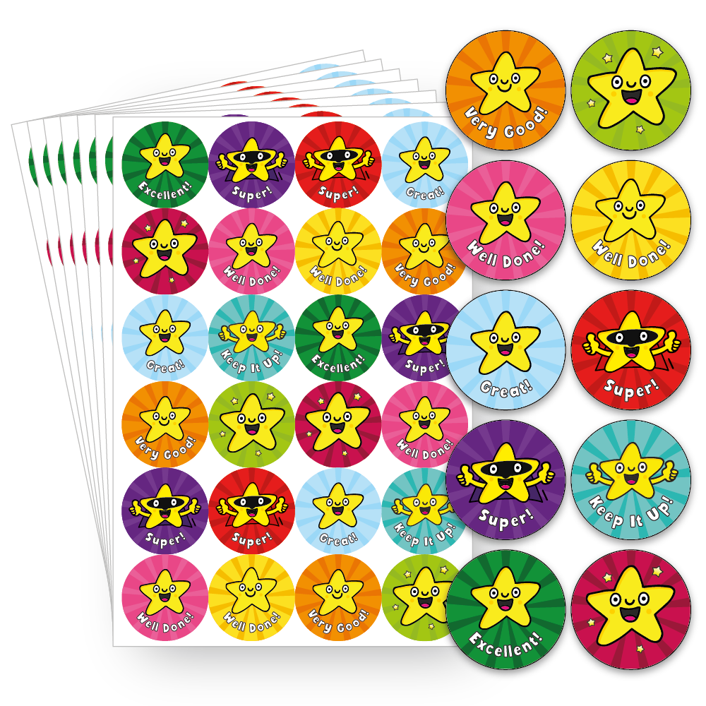 Smiling Star Reward Stickers — MyClassroom