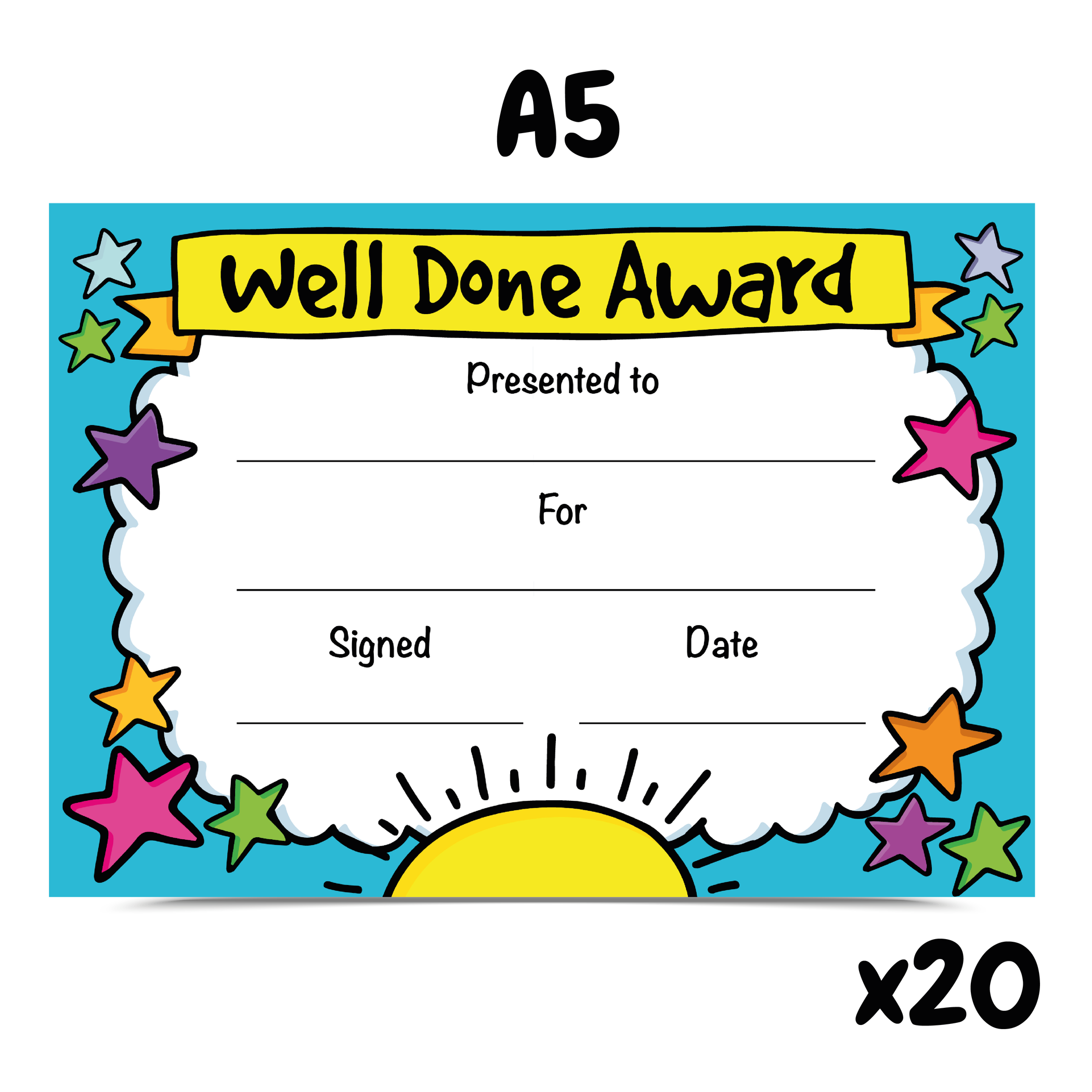 20 Well Done Award Certificates (A5) — MyClassroom