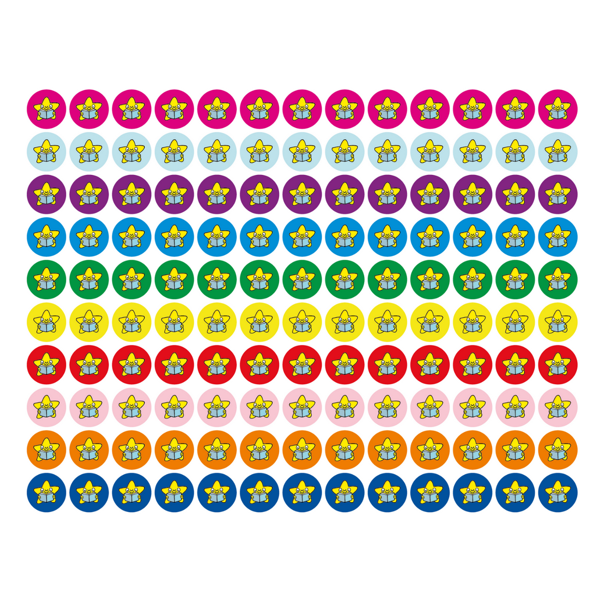 10mm mini smiley reading star stickers: 6 sheets, 900 reward stickers ...