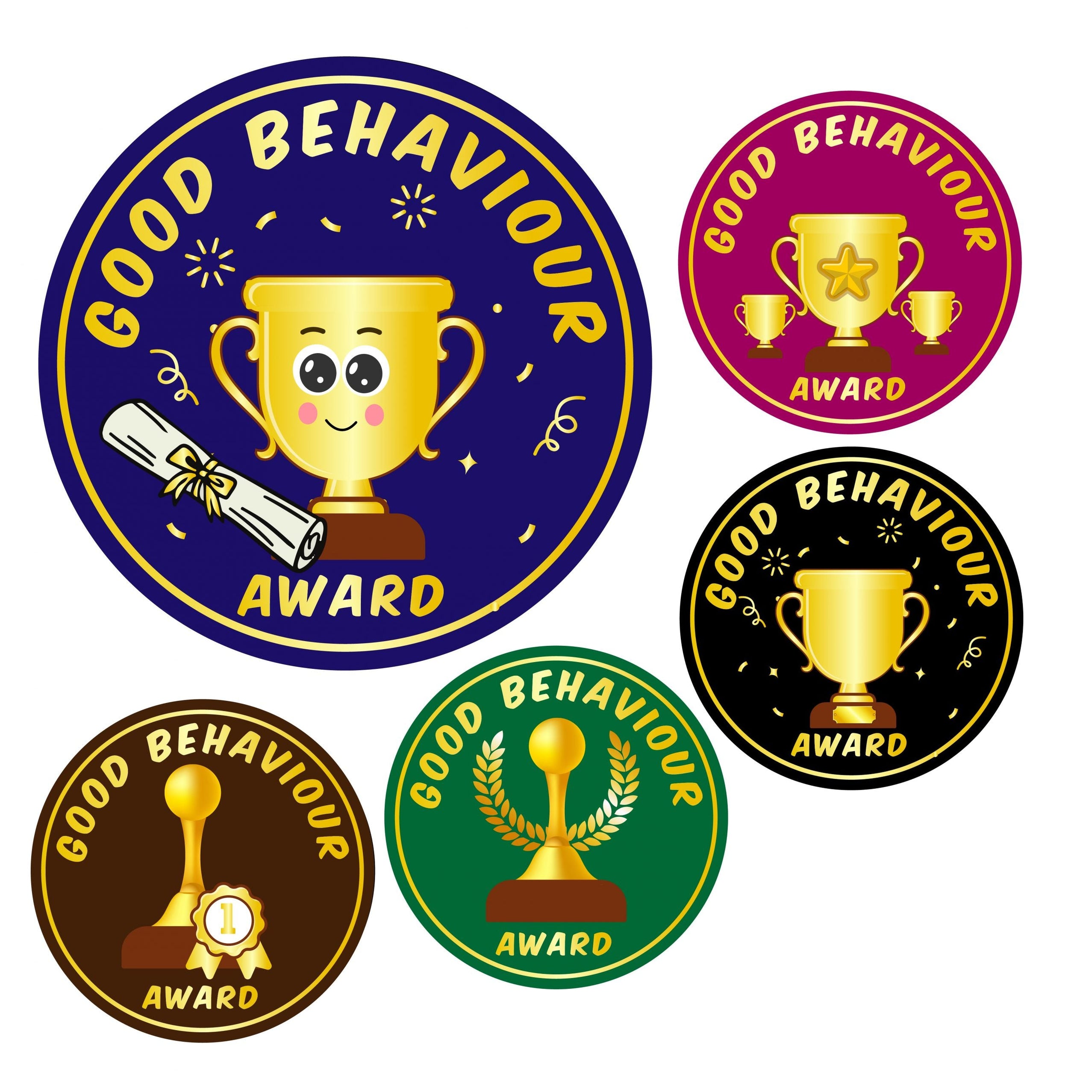 Behaviour Award Stickers - Gold — MyClassroom