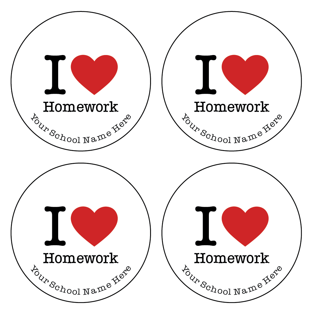 I Love Homework Reward Stickers — MyClassroom