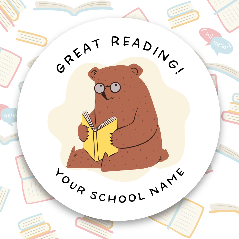 Personalised Bear Great Reading Award Stickers — MyClassroom