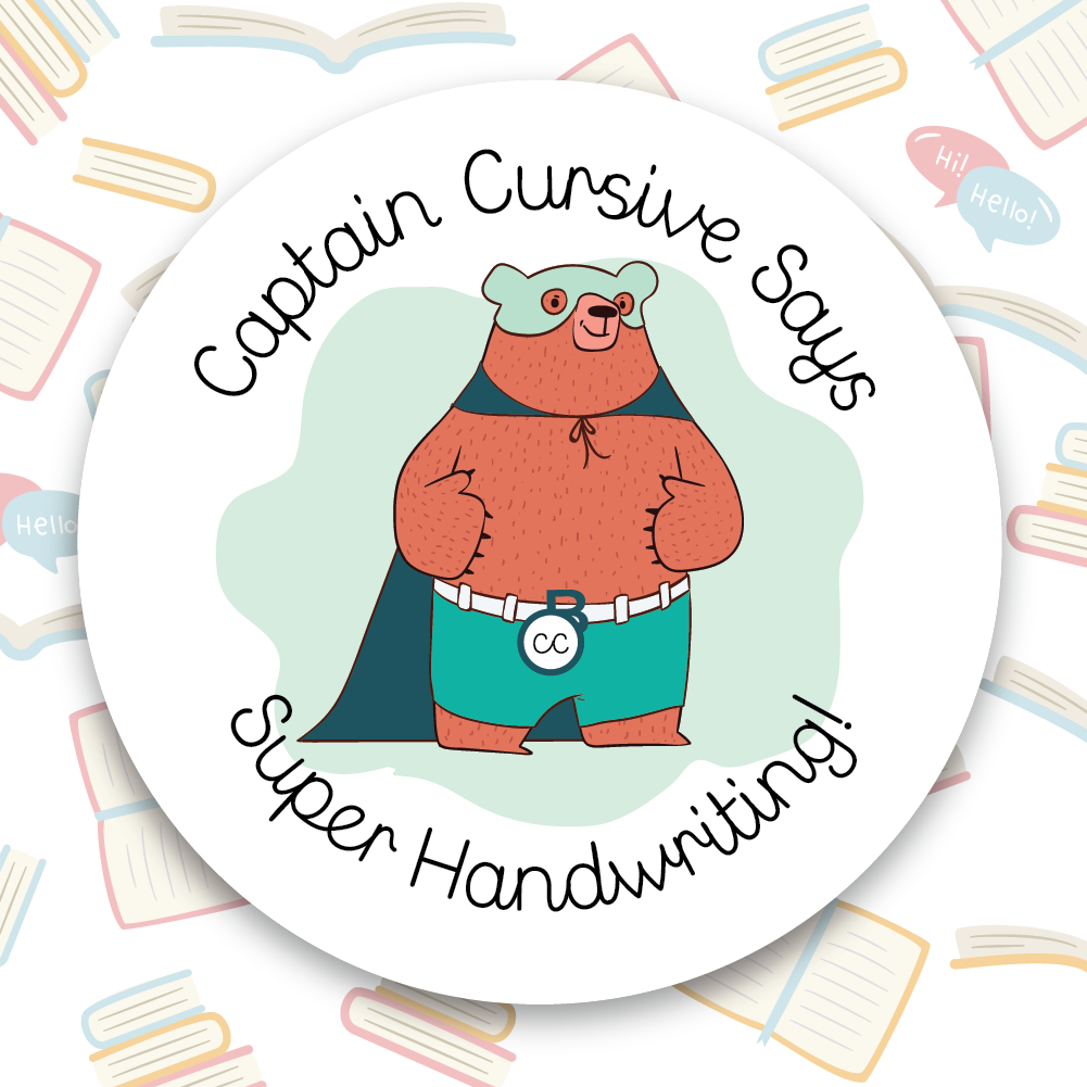Captain Cursive Well Done Reward Stickers — MyClassroom