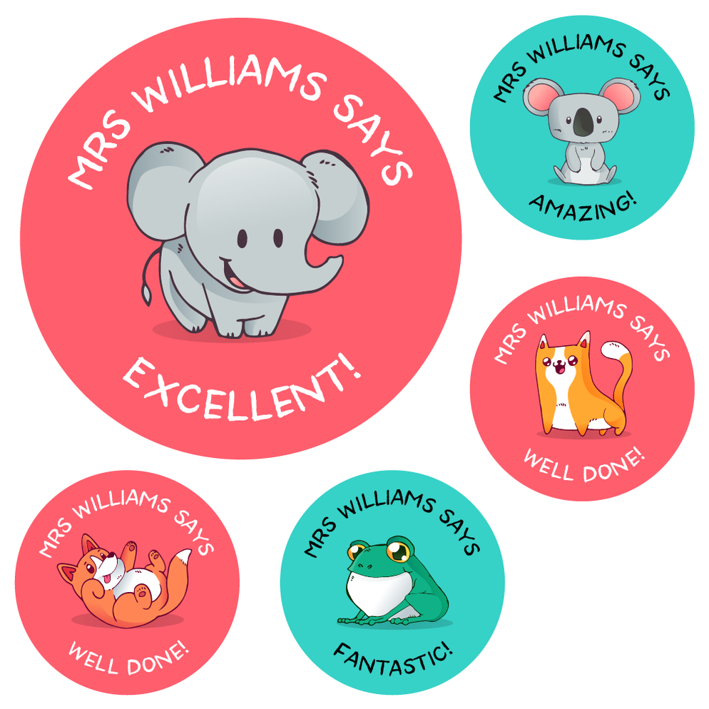 Personalised Cute Baby Animals Reward Stickers — MyClassroom