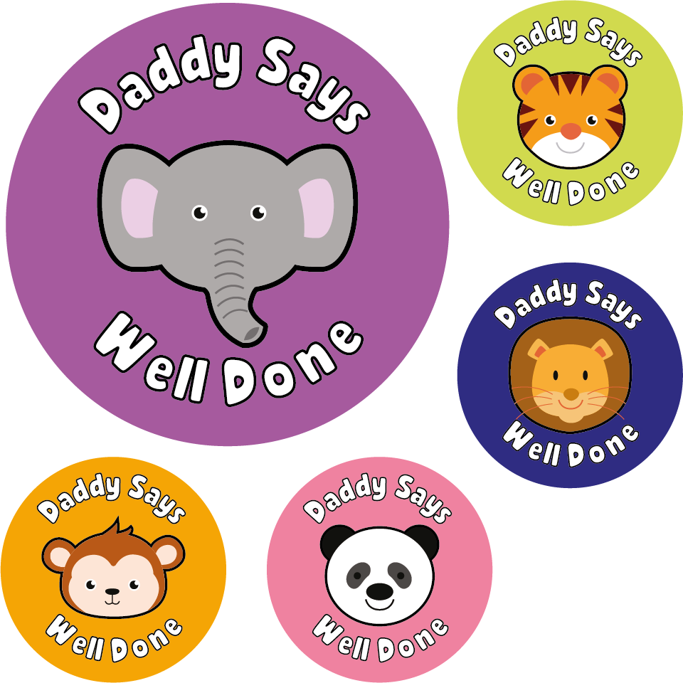 Daddy Says Well Done Animal Reward Stickers — MyClassroom