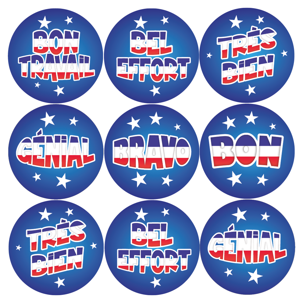 French Praise Words Reward Stickers — MyClassroom
