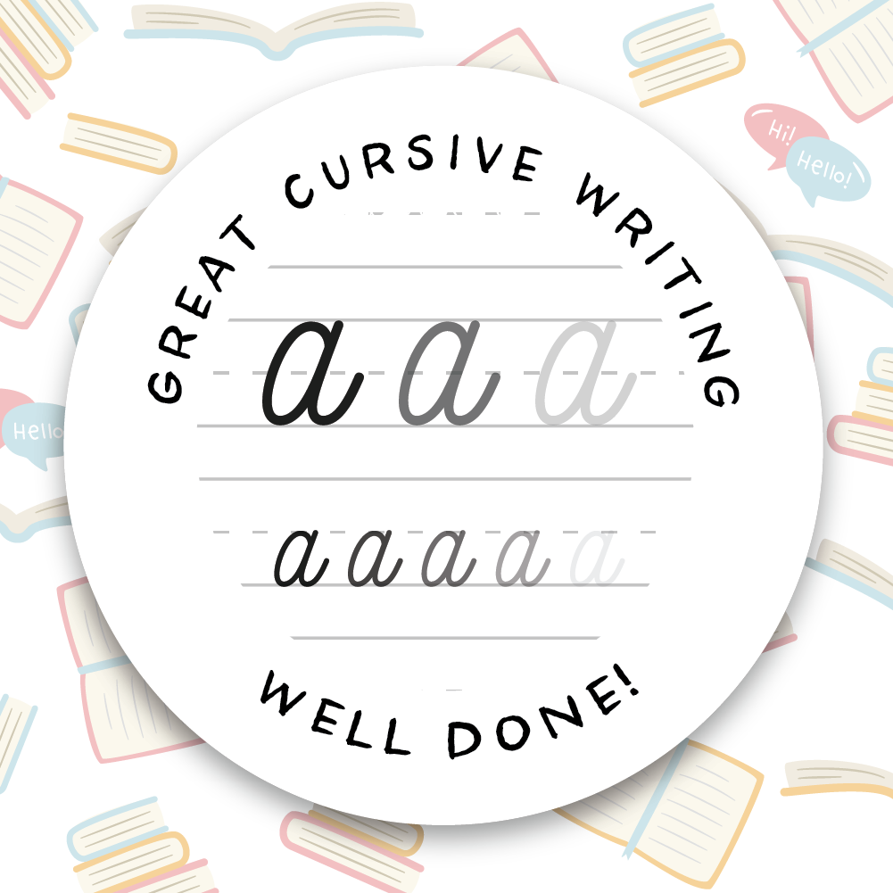 Great Cursive Writing Well Done Reward Stickers — MyClassroom