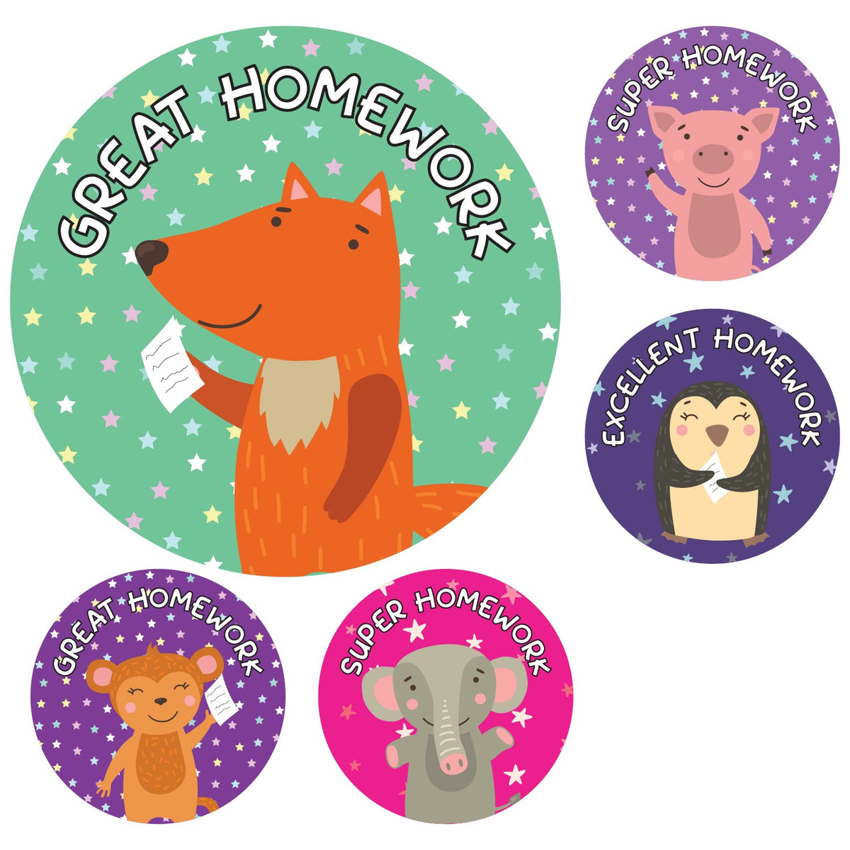 Animal Homework Reward Stickers — MyClassroom