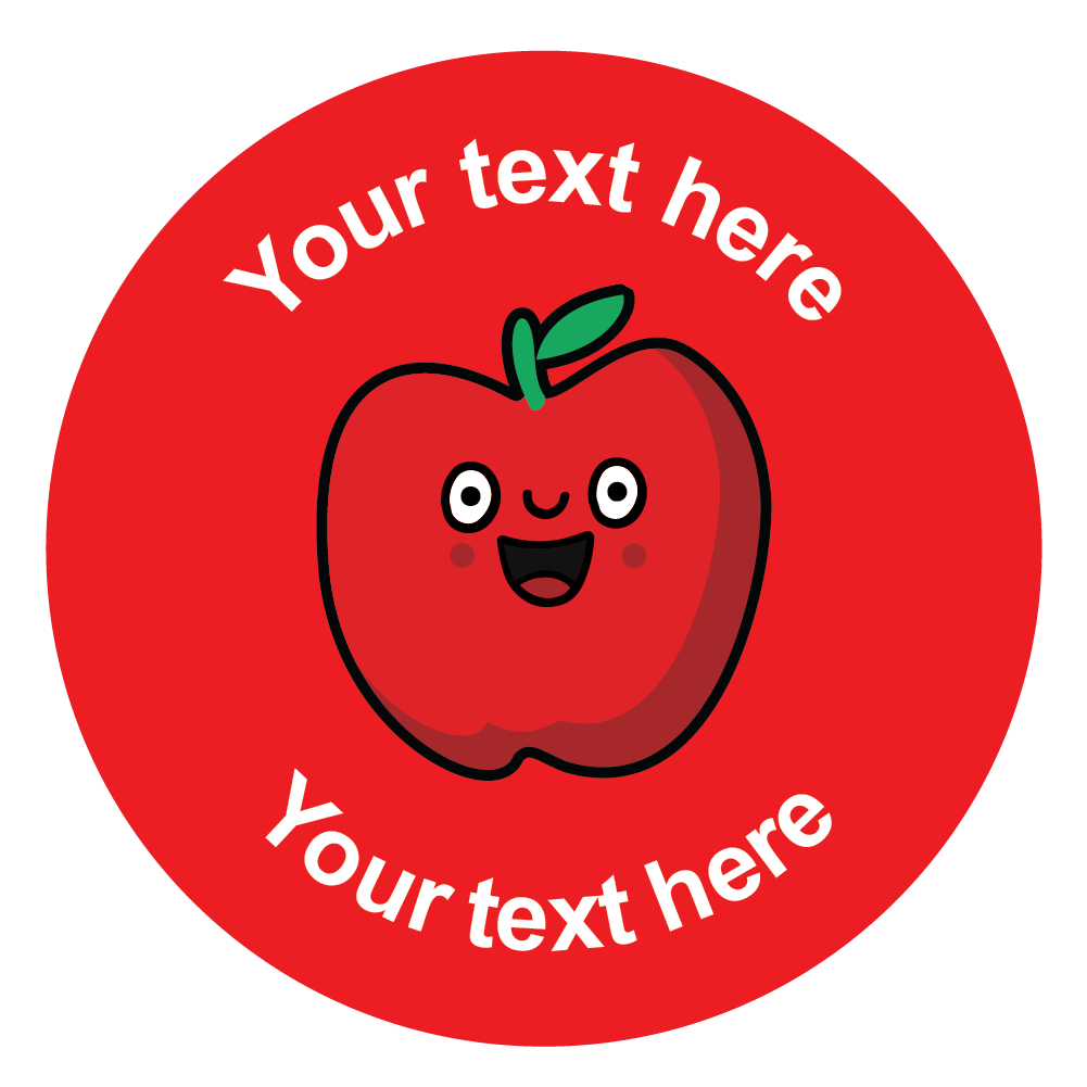 Personalised Smiling Apple Themed Reward Stickers — MyClassroom