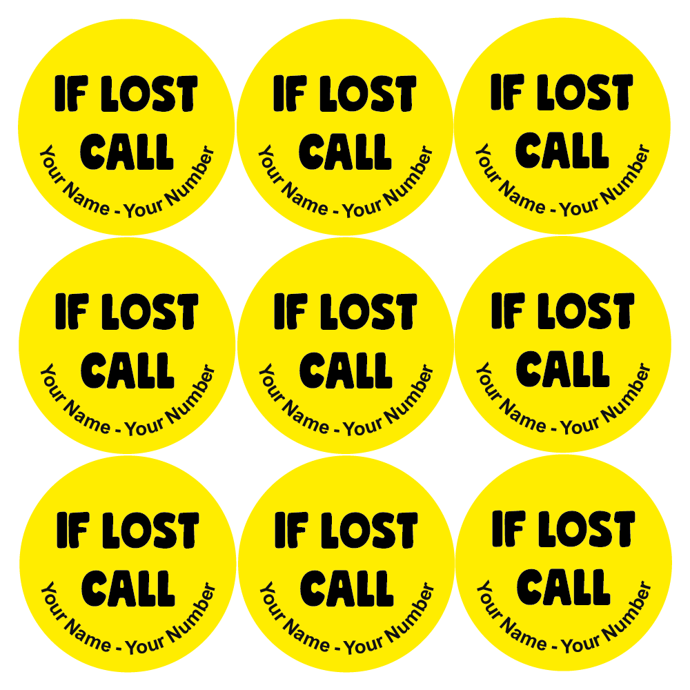 Personalised If Lost Call Stickers — MyClassroom