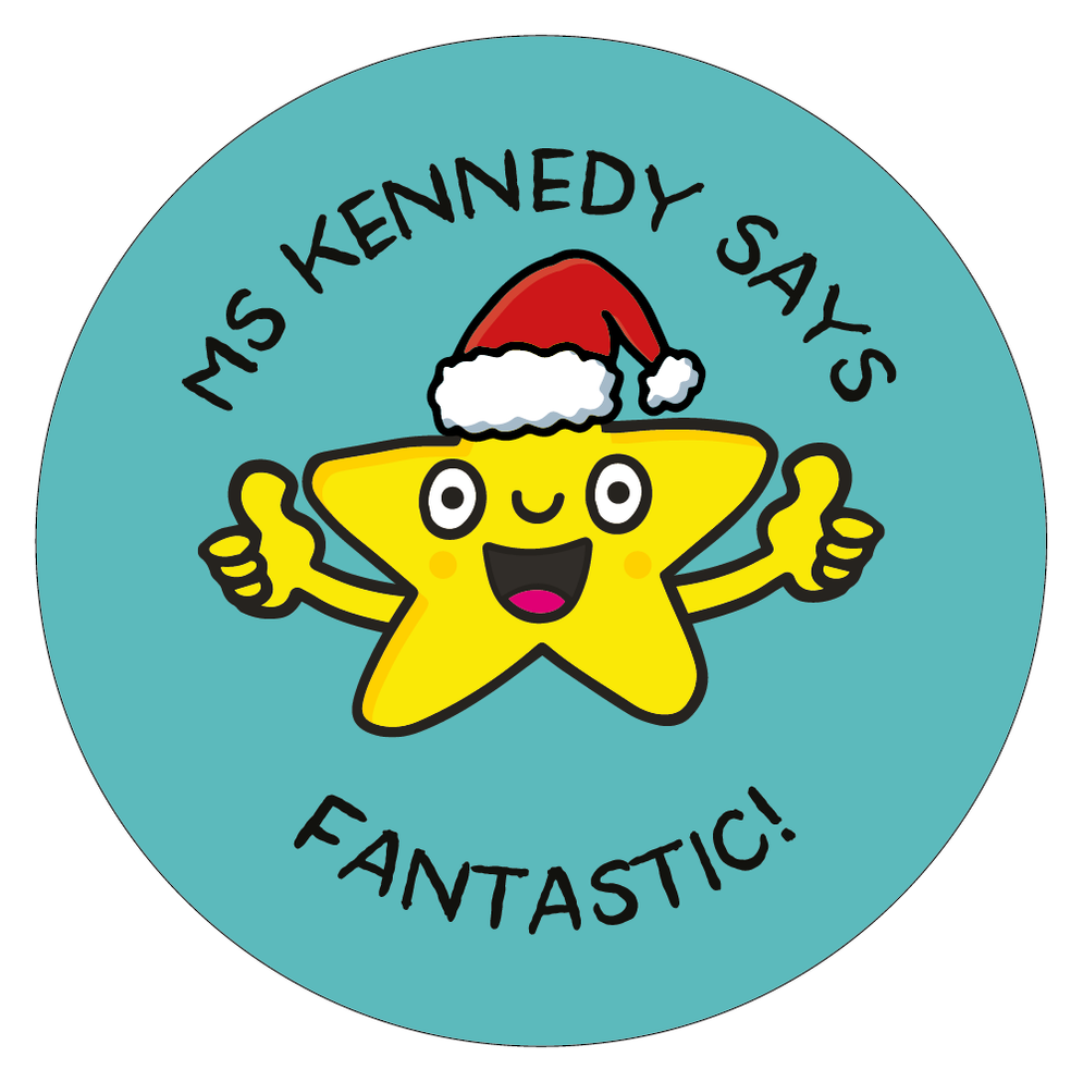 Personalised Smiling Star Reward Stickers (Christmas Edition) — MyClassroom
