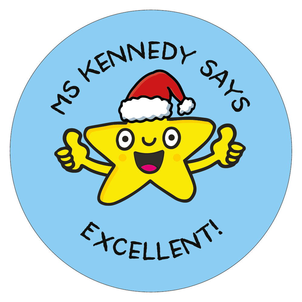 Personalised Smiling Star Reward Stickers (Christmas Edition) — MyClassroom