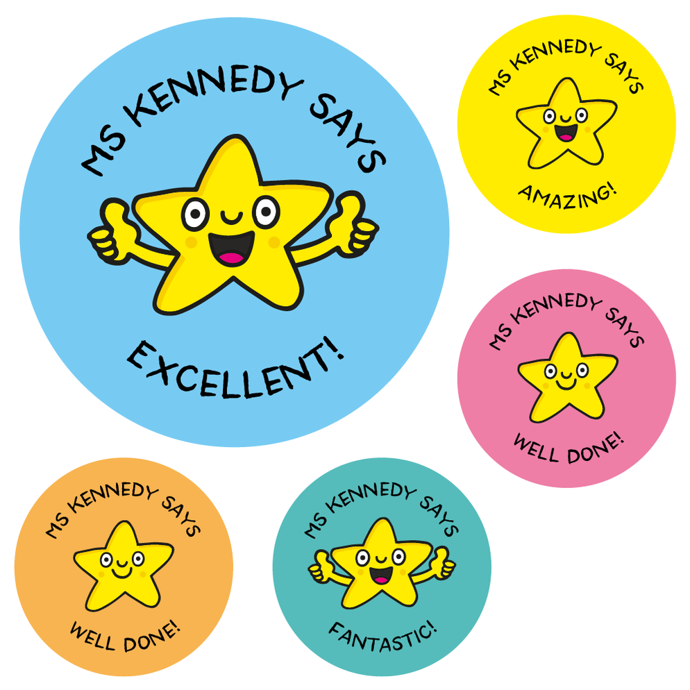 Personalised Smiling Star Reward Stickers — MyClassroom