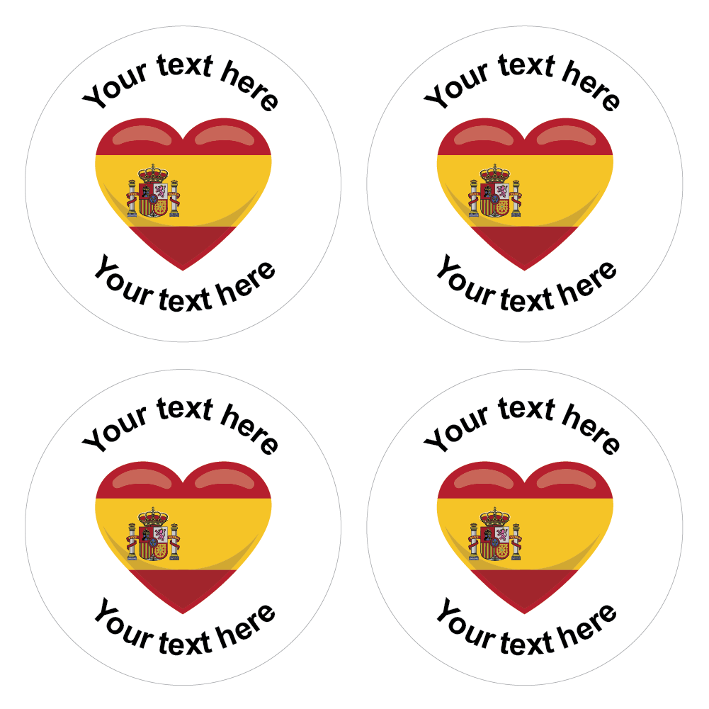 Personalised Spanish Flag Heart Reward Stickers — MyClassroom